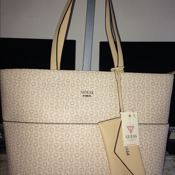 Guess | Bags | Beige Guess Purse Large Bag Brand New With Tags | Poshmark